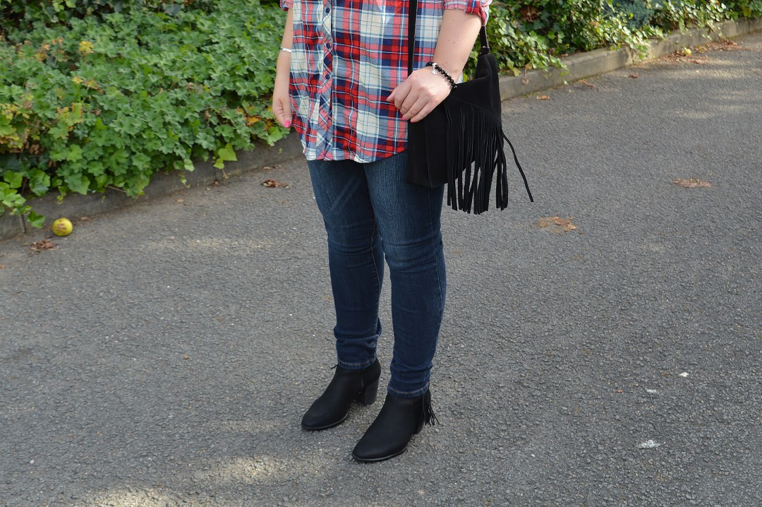 Checked Shirt With Jeans And Fringed Accessories – JacquardFlower